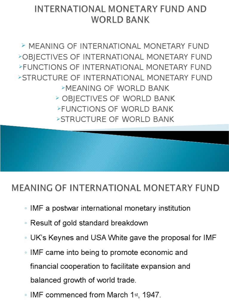 6 TH Chapter IMF AND WB | PDF | International Monetary Fund | World Bank
