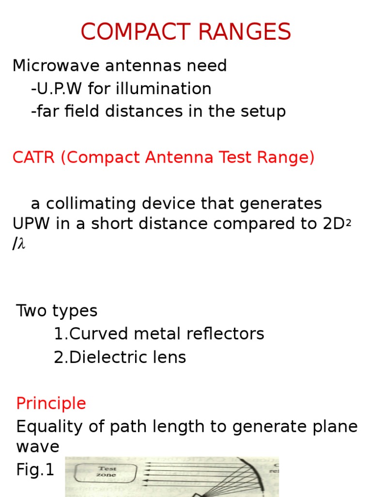 Compact Ranges: Microwave Antennas Need - U.P.W For Illumination - Far ...