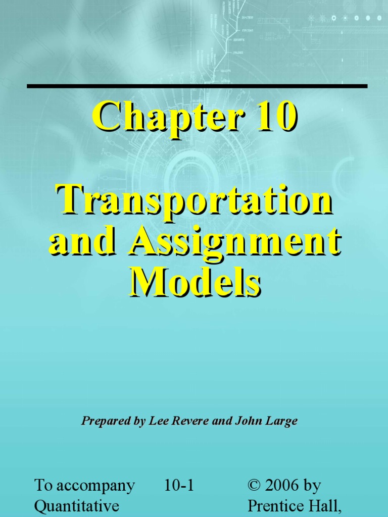 Transportation and Assignment Models | PDF | Mathematical Optimization ...