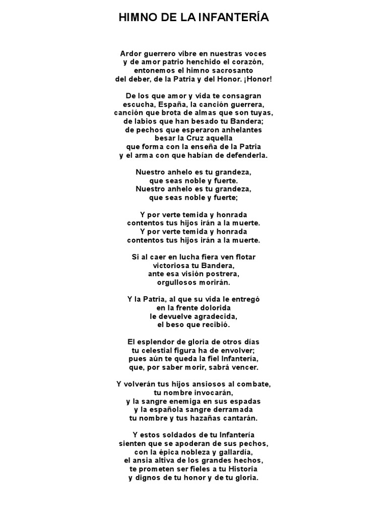 Himno de La Infantería | PDF