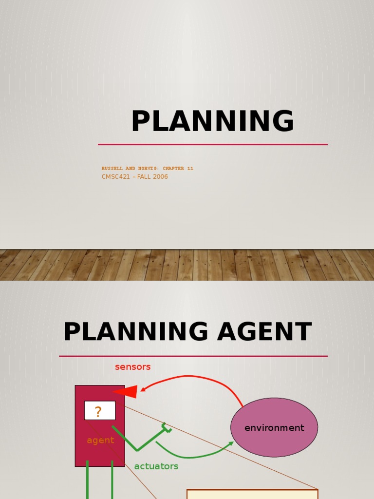 Planning: CMSC421 - FALL 2006 | PDF | Applied Mathematics | Theoretical Computer Science