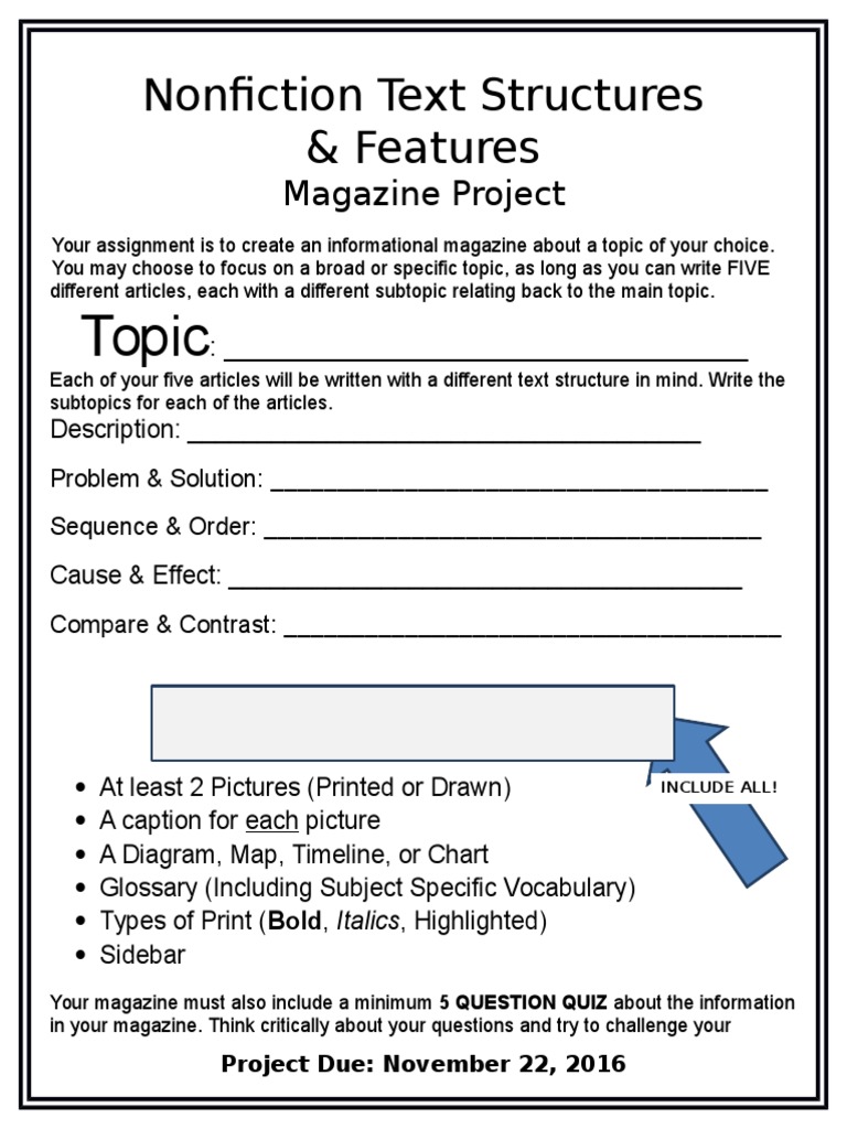 Magazine Project Nonfiction Text Structures 3 | Download Free PDF | Non ...