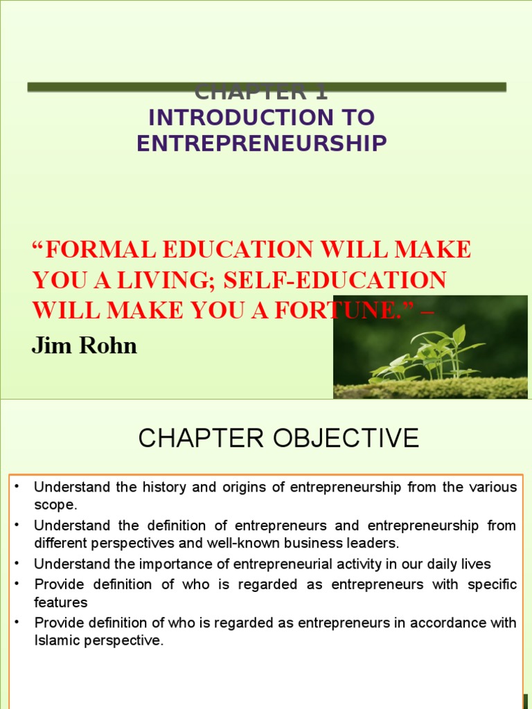 Introduction to Entrepreneurship Concepts | PDF | Entrepreneurship ...
