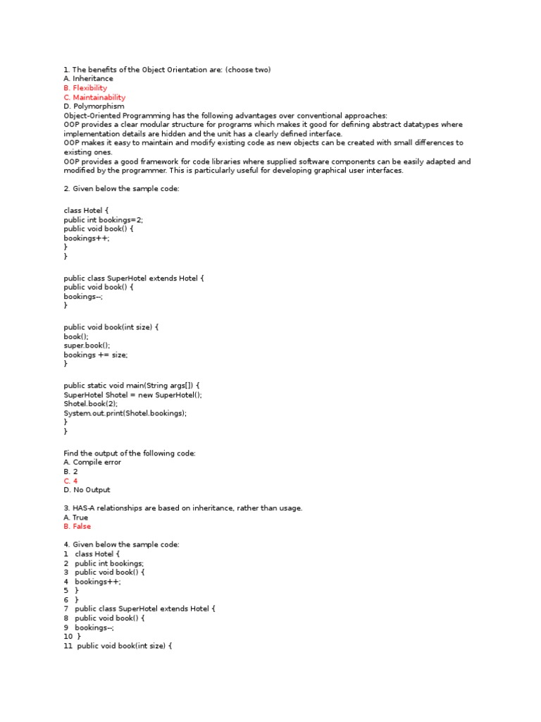 Diagnostic Test - Programming Java | PDF | Inheritance (Object Oriented ... Diagnostic Test - Programming Java | PDF | Inheritance (Object Oriented ...