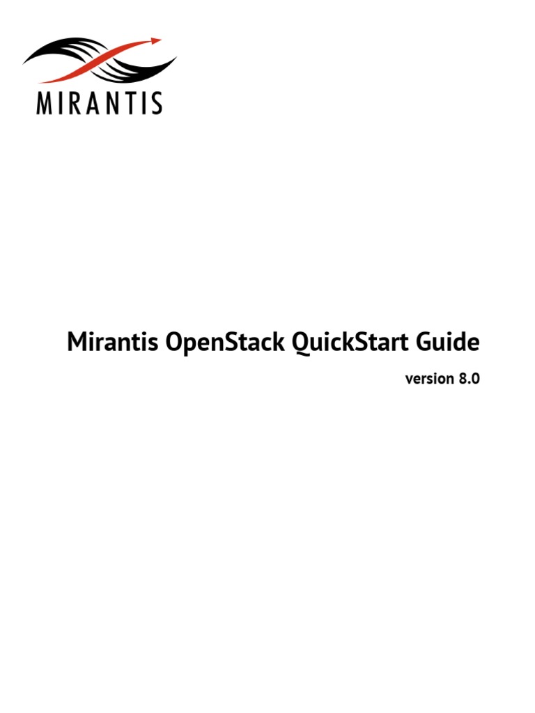 Mirantis OpenStack 8.0 QuickStartGuide | PDF