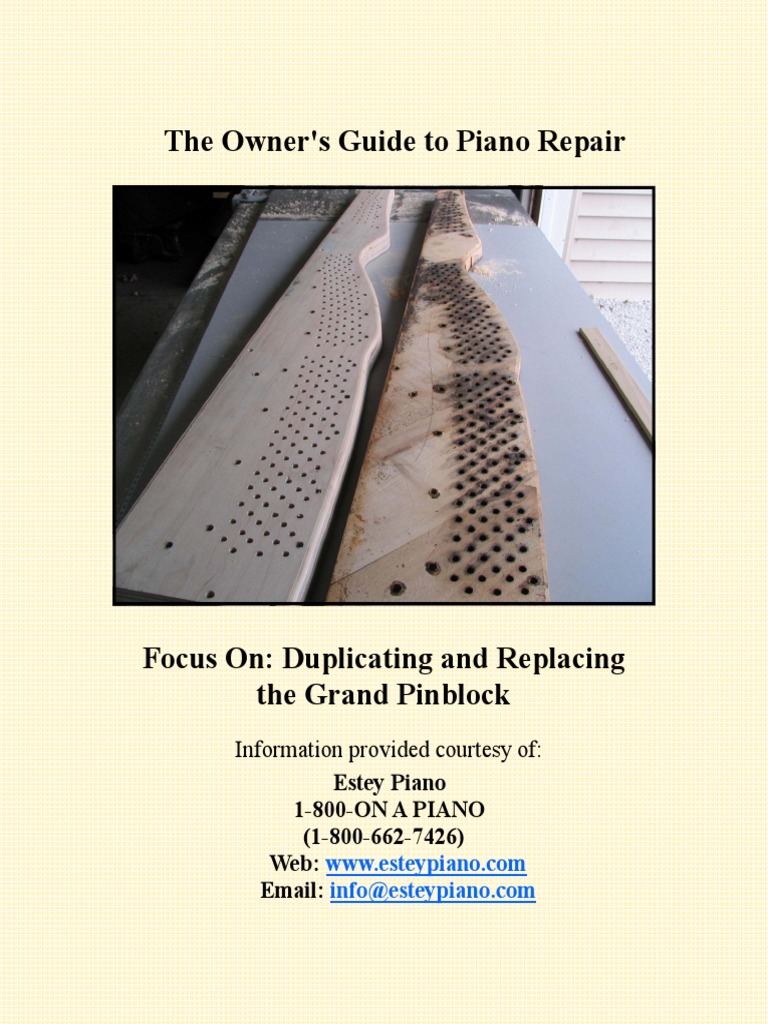 Grand Piano Pinblock Replacement | PDF | Piano | Drilling