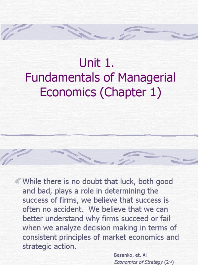 Unit 1. Fundamentals of Managerial Economics (Chapter 1) | PDF | Net ...