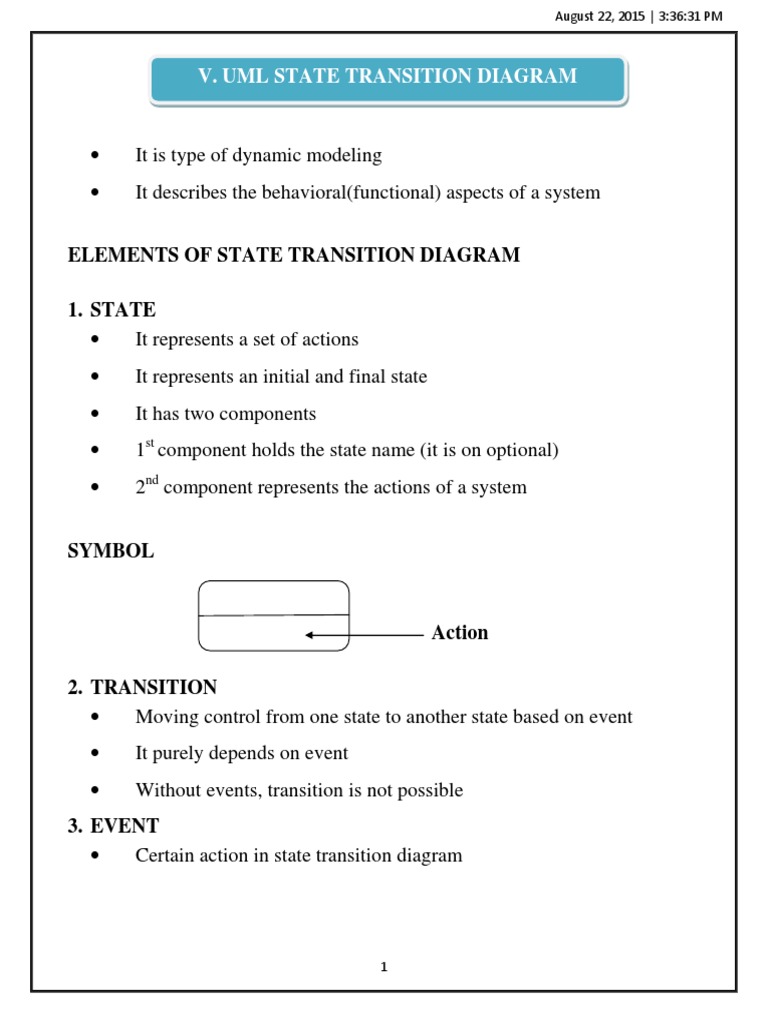 V. Uml State Transition Diagram | PDF