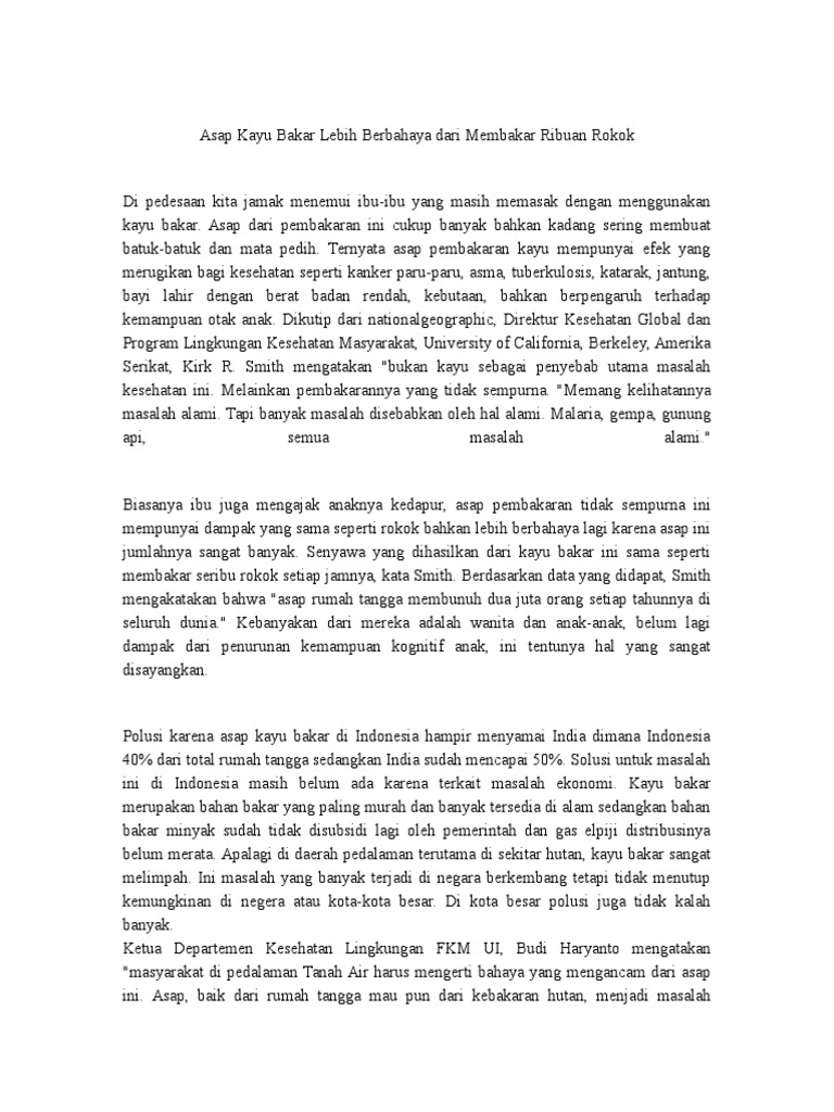 Bahaya Asap Kayu | PDF