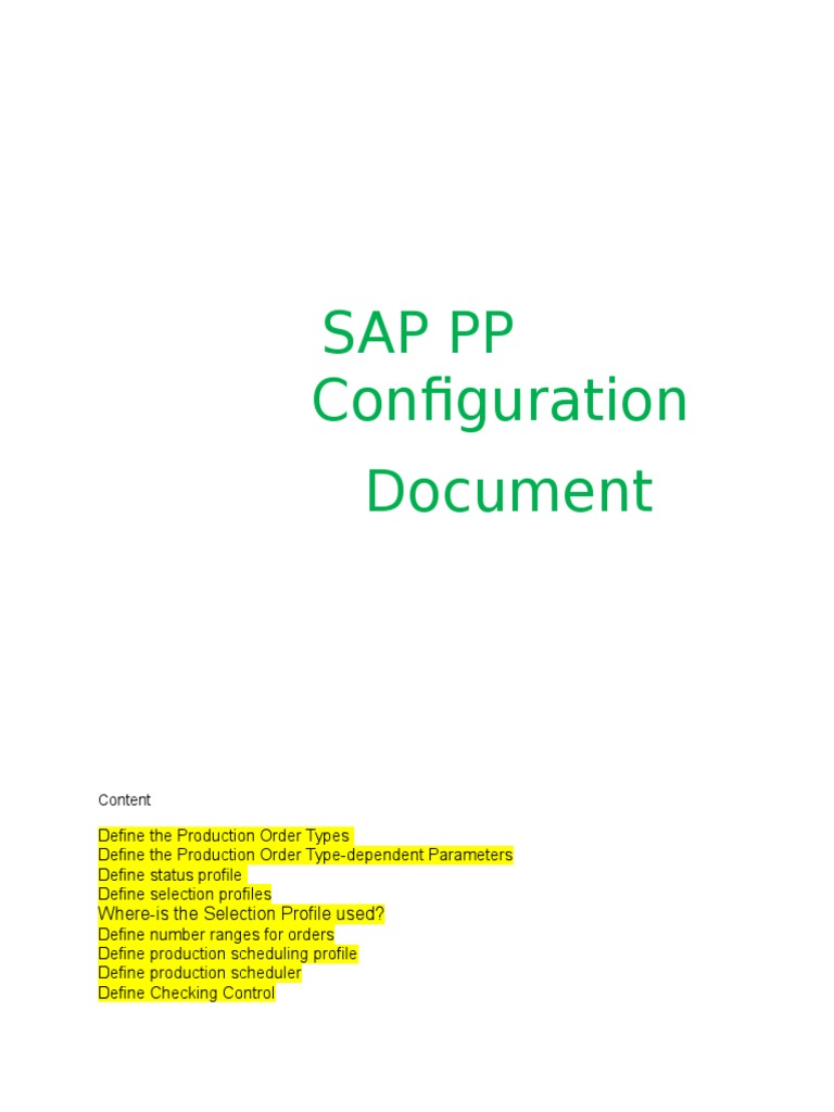 A Comprehensive Guide to Configuring Production Order Types, Selection ...