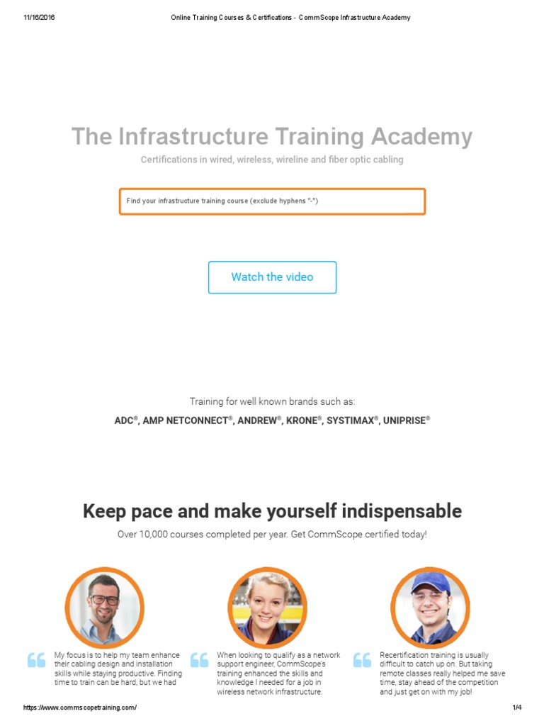 Online Training Courses & Certifications - CommScope Infrastructure ...