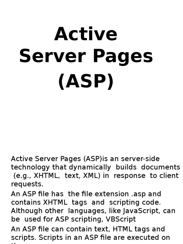 ASP Lecture Notes | PDF | Active Server Pages | Dynamic Web Page