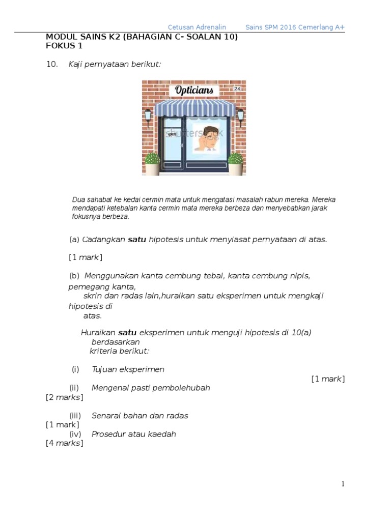 Modul Skor Bahagian C | PDF | Metode & Bahan Ajar | Sains & Matematika