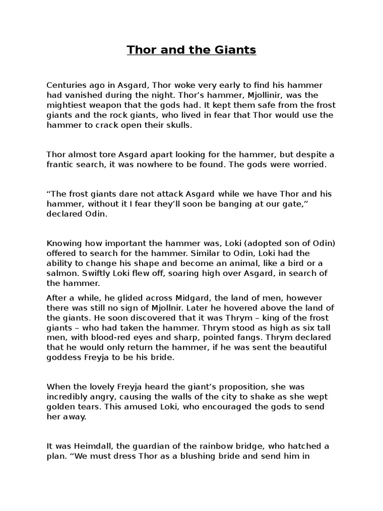 Thor and The Giants | PDF | Loki (Comics) | Æsir