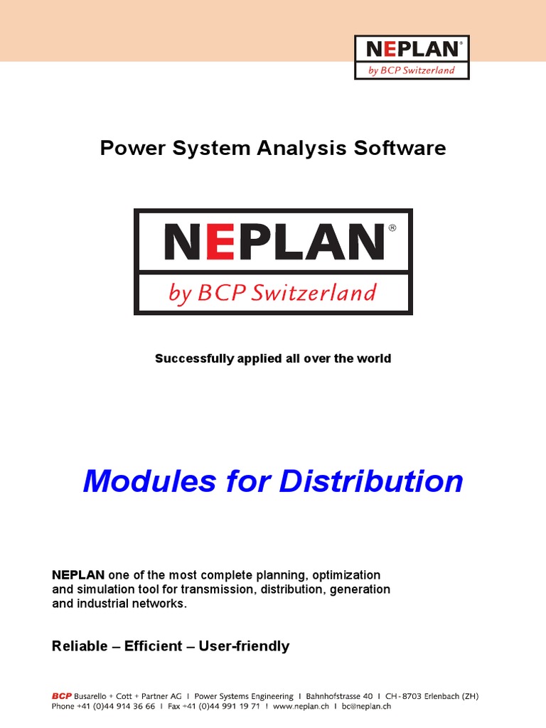 NEPLAN DistributionModules | PDF | Electric Power Distribution | Computer Network