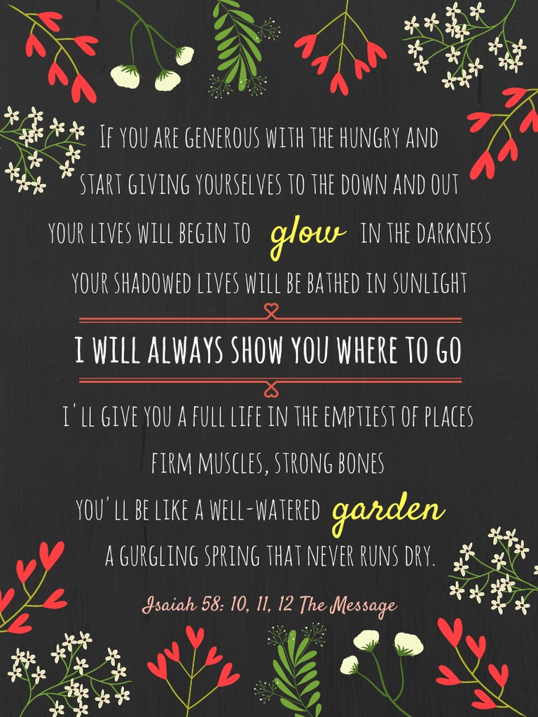 Generosity and Hope in Isaiah 58:10-12 | PDF | Religion & Spirituality