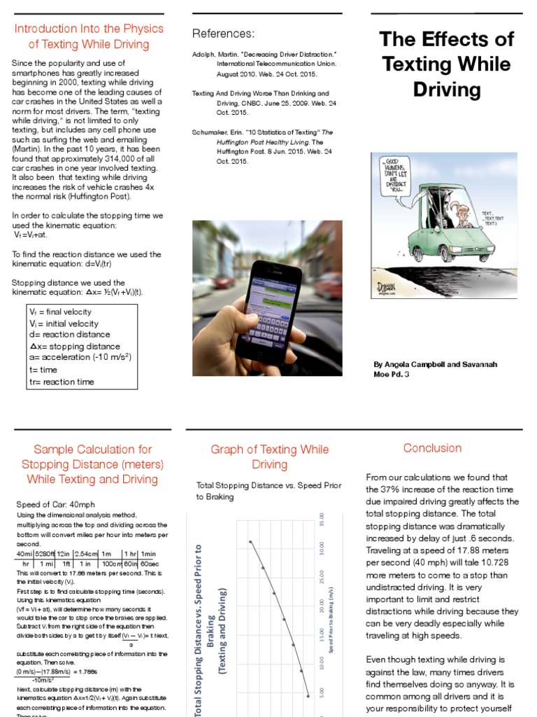 Physics of Texting While Driving | PDF | Driving | Speed