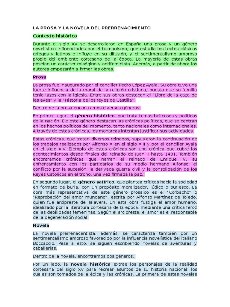 Prosa Prerrenacimiento | PDF | Novelas | Poesía