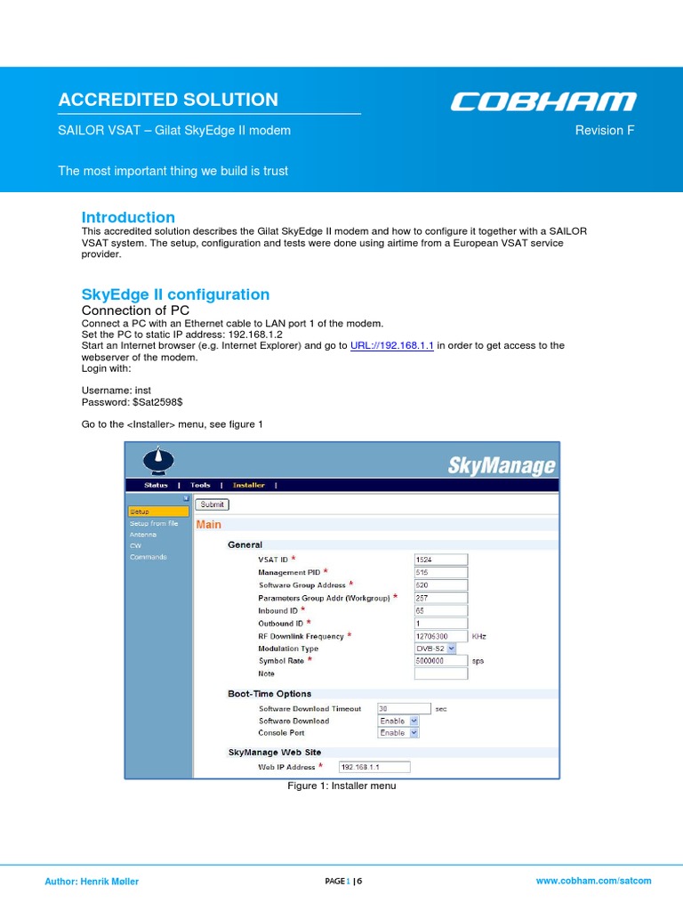 Sailor Vsat Skyedge II Modem Revf | PDF | Very Small Aperture Terminal ...