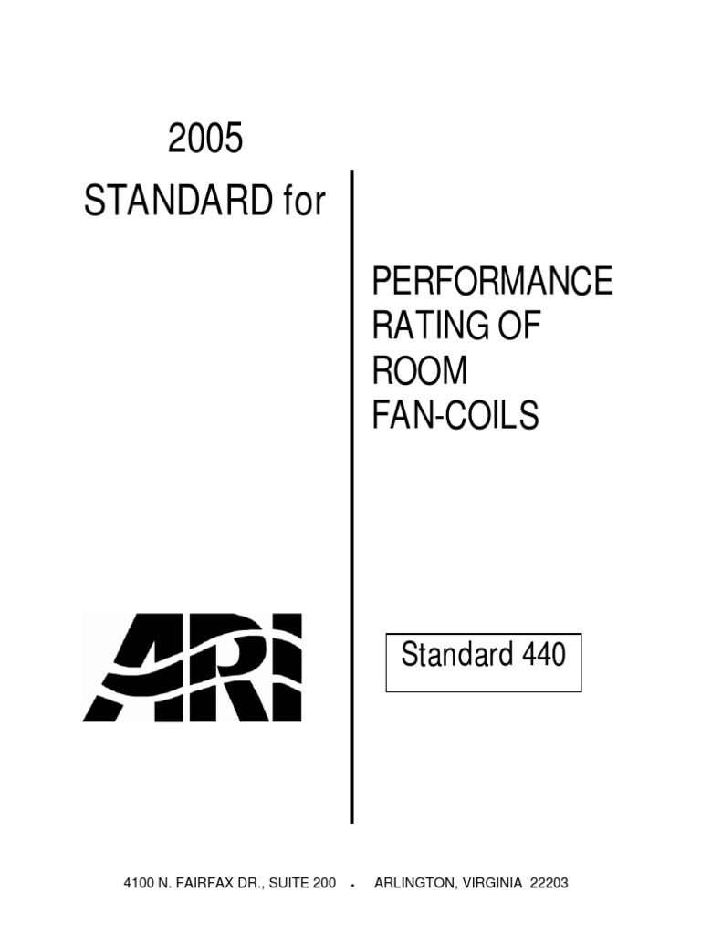 ARI Standard 440 3005 | PDF | Hvac | Mechanical Fan