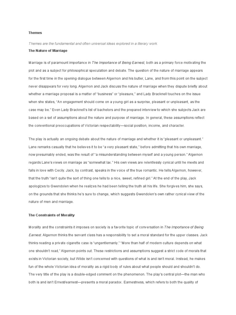 The Importance of Being Ernest | PDF | The Importance Of Being Earnest | Oscar Wilde