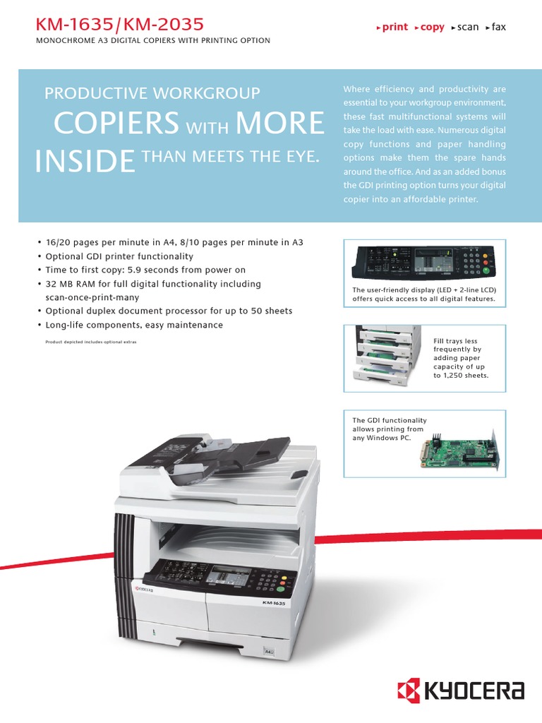 KM-1635 2035 GDI DS SP 1 | PDF | Printer (Computing) | Photocopier