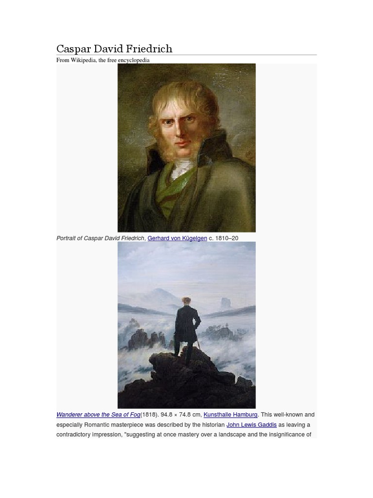 Caspar David Friedrich's Romantic Landscapes | PDF | Paintings | Arts ...