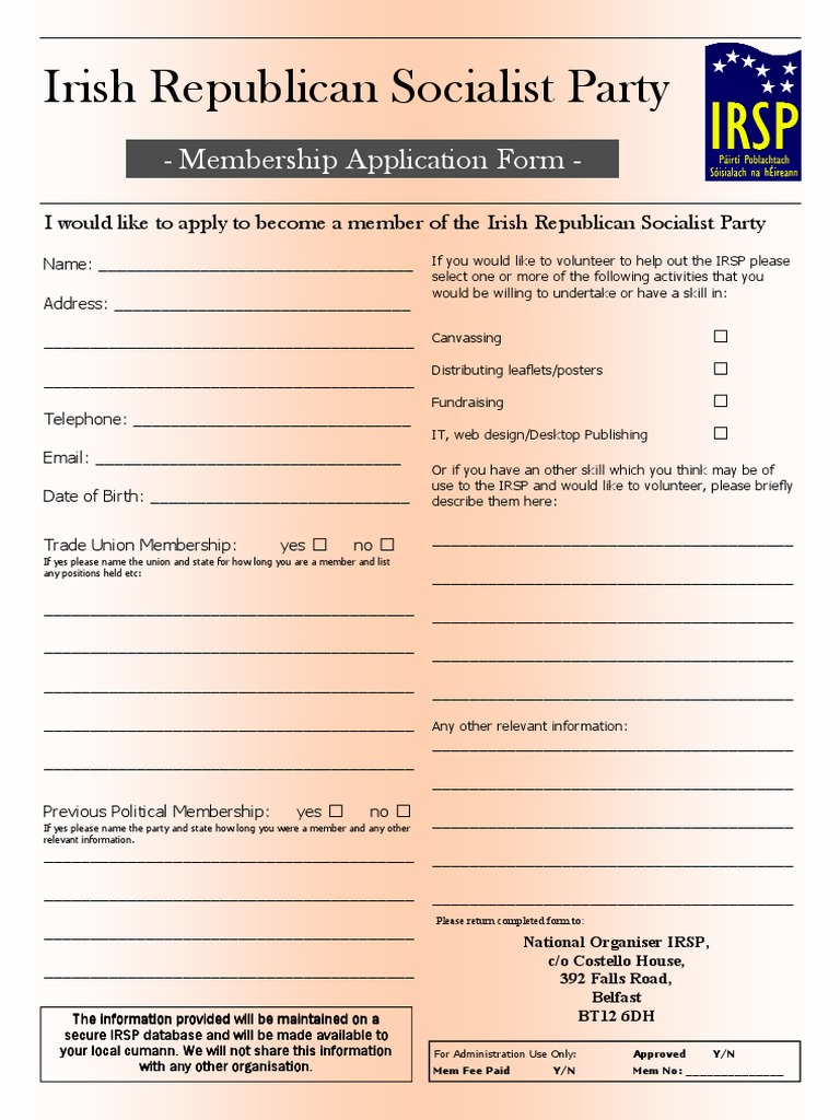 IRSP Application Form | PDF | Career & Growth