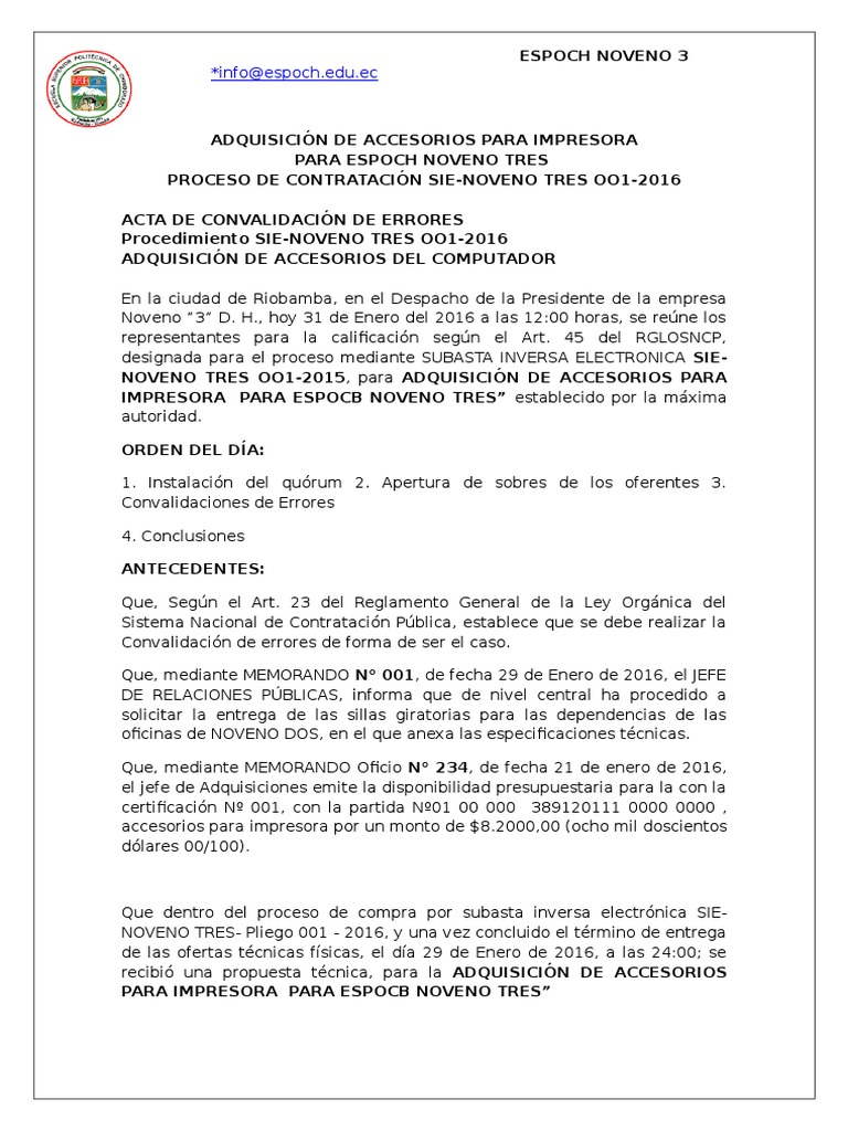 Acta de Convalidacion | PDF | Business | Informática y tecnología de la información