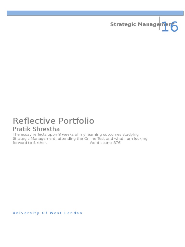 Reflective Portfolio | PDF | Strategic Management | Strategic Planning