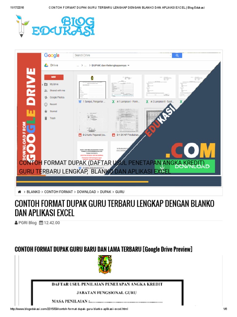 Contoh Format Dupak Guru Terbaru Lengkap Dengan Blanko Dan Aplikasi ...
