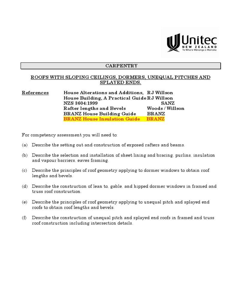 Complex Roof Framing Handout | PDF | Framing (Construction) | Roof
