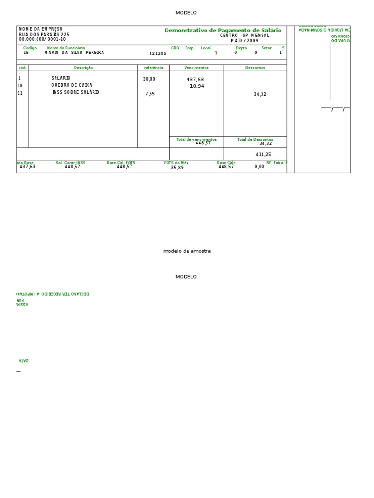 Modelo Holerite | PDF