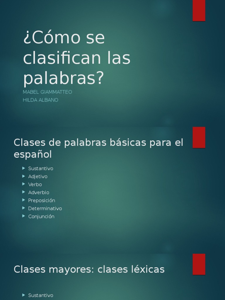 Cómo Se Clasifican Las Palabras | PDF | Artes del Lenguaje y Comunicación