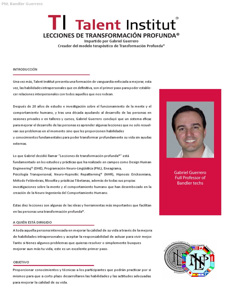 PNL Bandler Guerrero | PDF | Conceptos psicologicos | Sicología