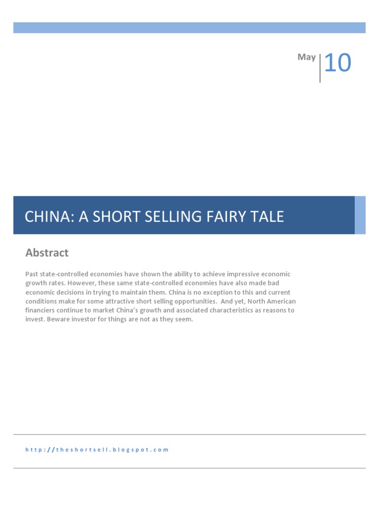 Short Selling Opportunities in China | PDF | Economic Growth | China