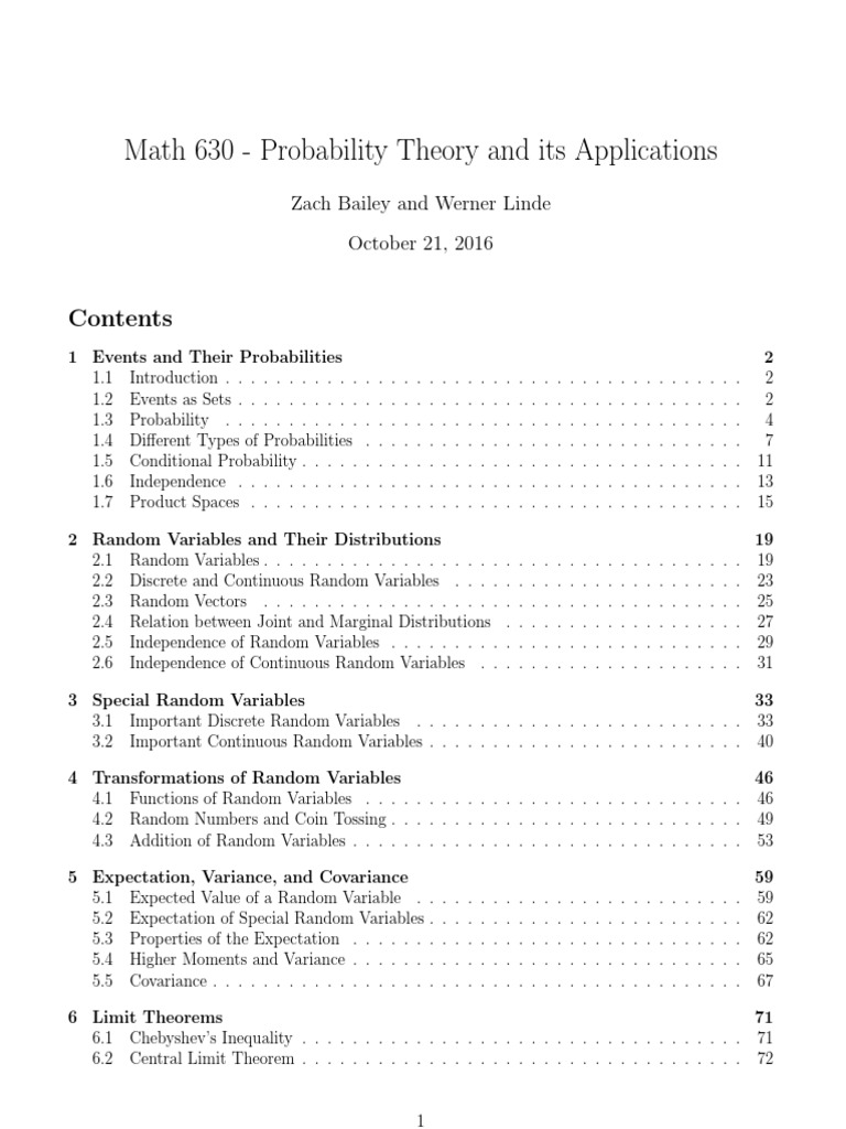 Probability Notes | PDF | Probability Theory | Expected Value