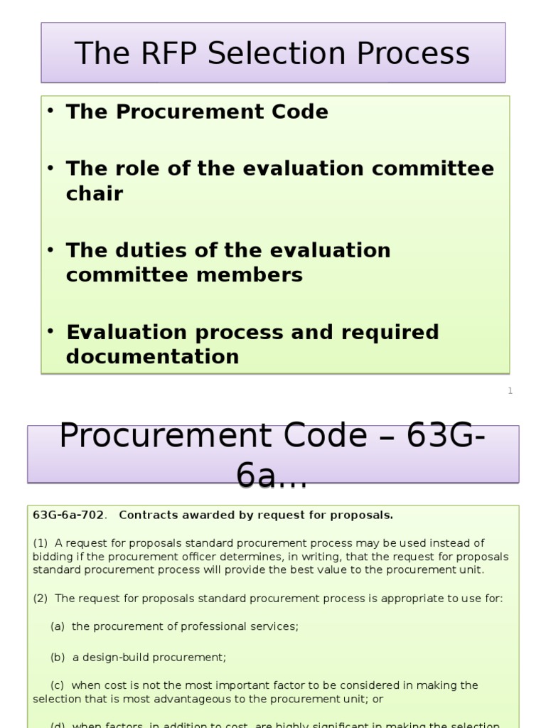 The RFP Selection Process The RFP Selection Process: Chair Chair | PDF