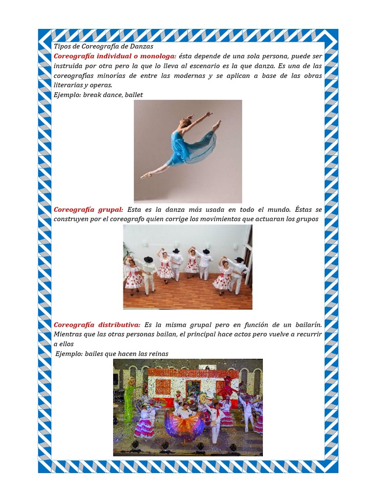 Tipos de Coreografía de Danzas | Danzas | Artes escénicas