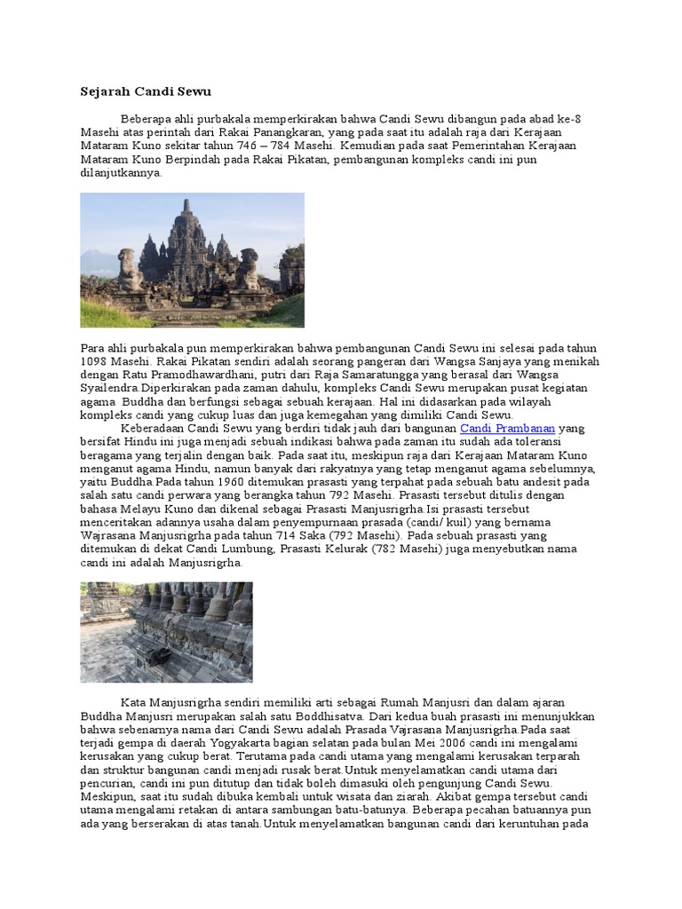 Sejarah Candi Sewu | PDF