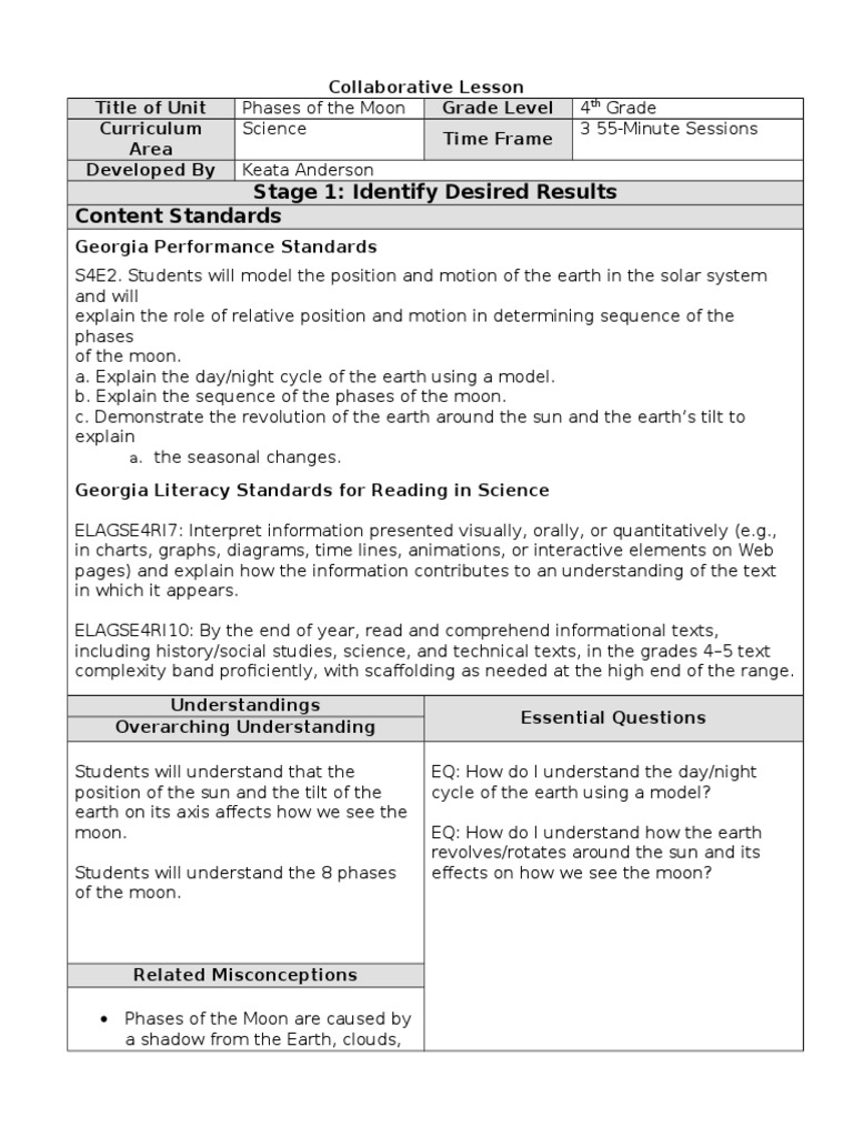 Collaborative Lesson Phases of The Moon | PDF | Cognition | Learning