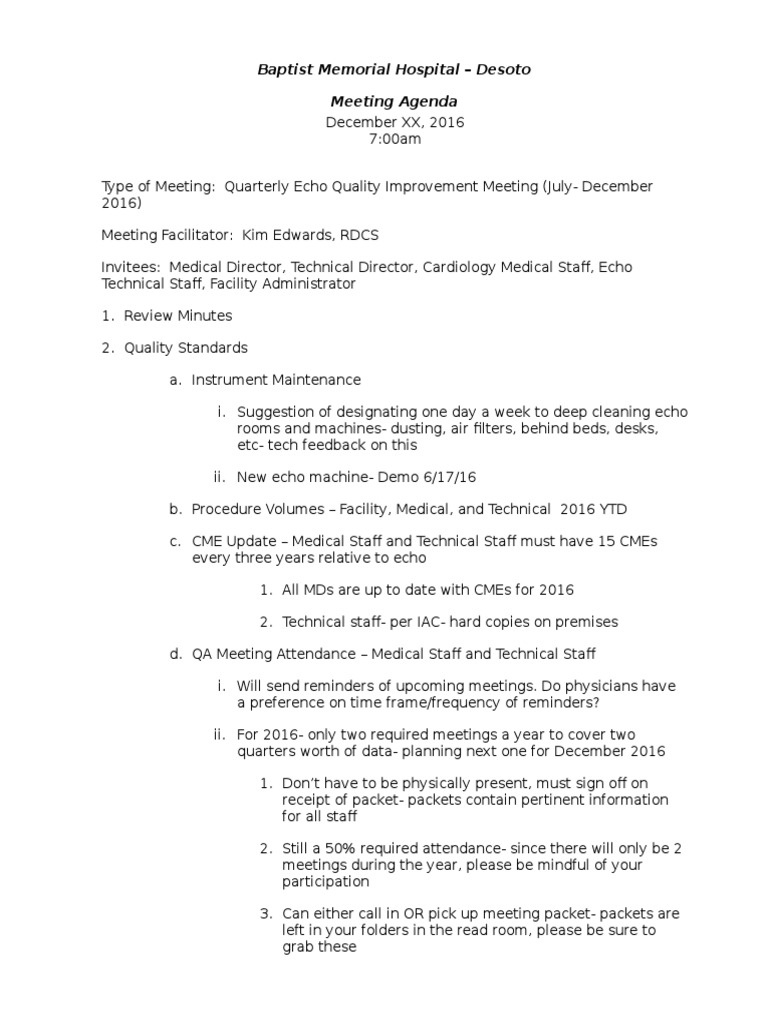 Qi Meeting Agenda Template | PDF | Heart Valve | Cardiovascular System