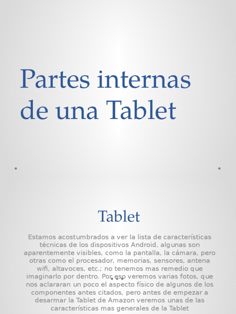 Partes Internas de Una Tablet | PDF | Tableta | Pantalla de cristal líquido