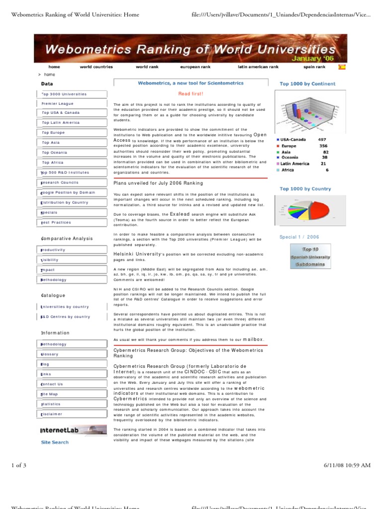Webometrics Ranking of World Universities: Home File:///Users/Jvillave ...