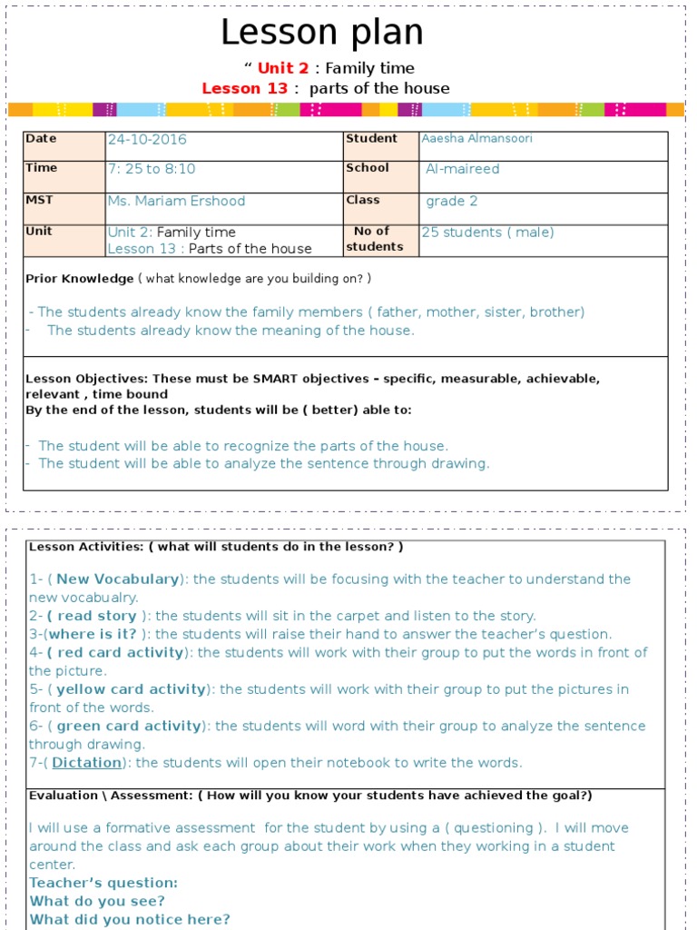 Lesson Plan 4 | PDF | Vocabulary | Educational Assessment