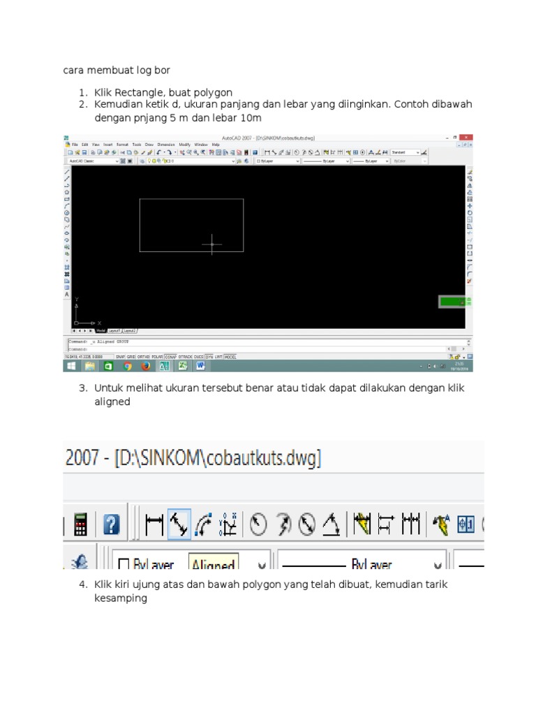 Cara Membuat Log Bor Autocad Simkom | PDF