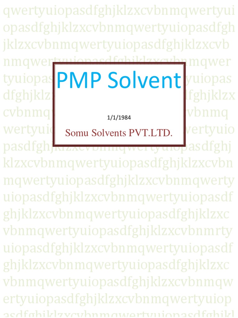 PMP Solvent | PDF | Solvent | Paint