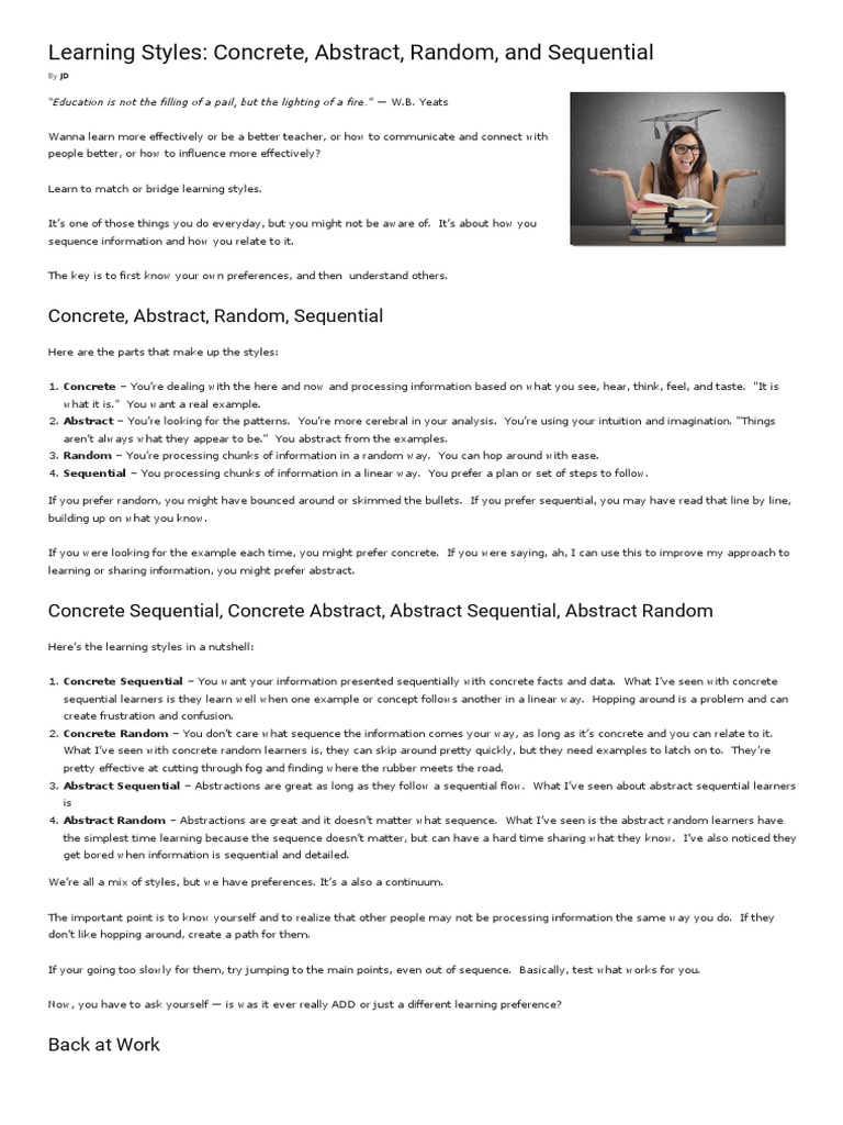 Understanding Concrete Learning Styles | PDF | Learning Styles ...
