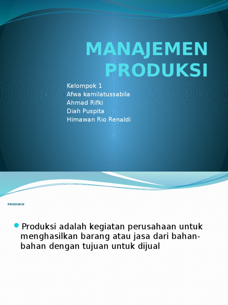Manajemen Produksi | PDF