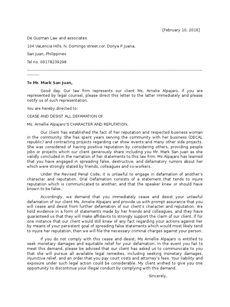 oral defamation.docx | Defamation | Social Institutions